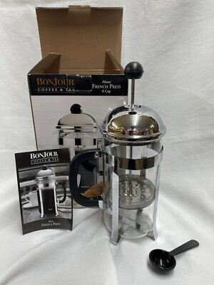 Bonjour Coffee & Tea 8 Cup Monet French Press Stainless Steel | eBay
