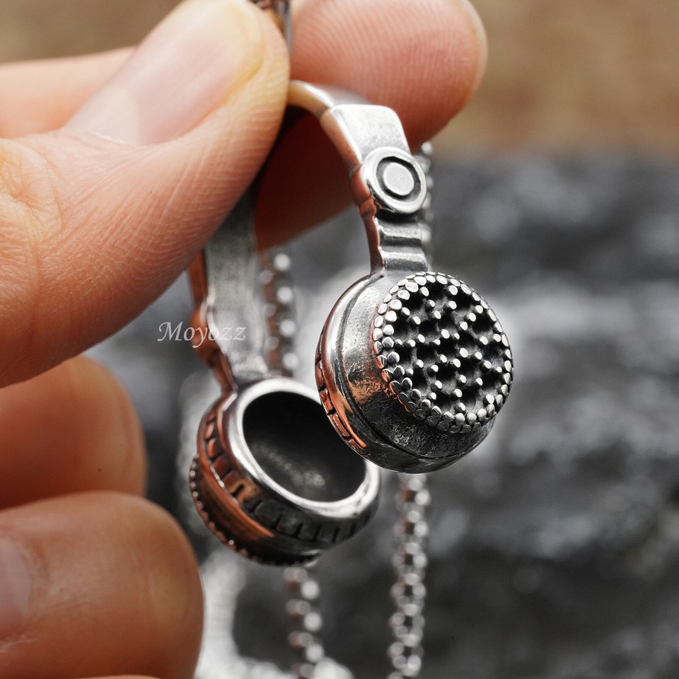 Mens Headphone Music Hip Hop DJ Rapper Necklace Pendant Jewelry Chain ...