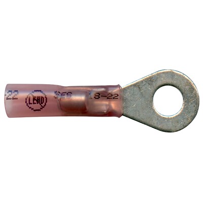 Heat Shrink Solder Ring Terminal 22-18 Gauge 1/4" Stud - USA - 50 Pack ...