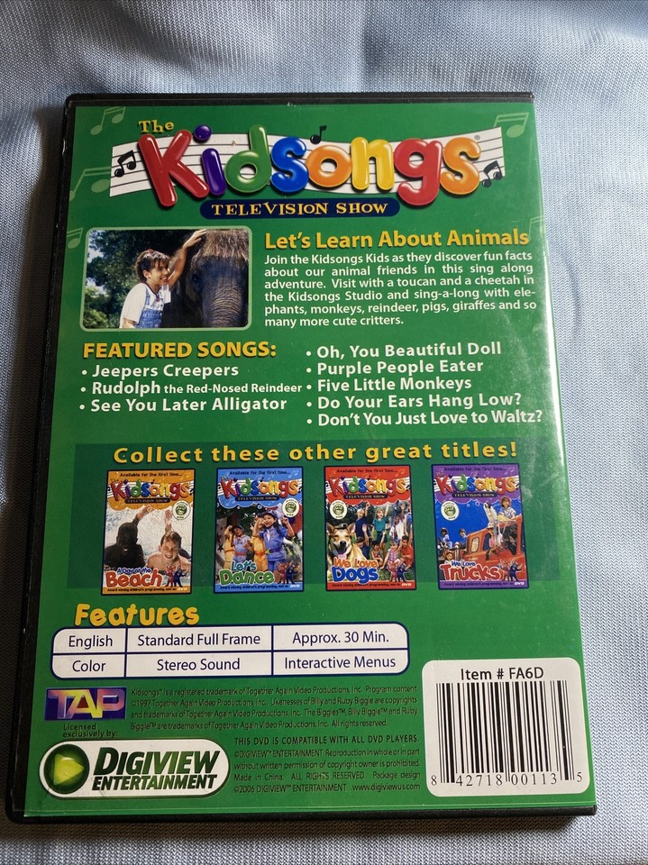 The Kidsongs TV Show Let’s Learn About Animals Dance Educational DVD ...