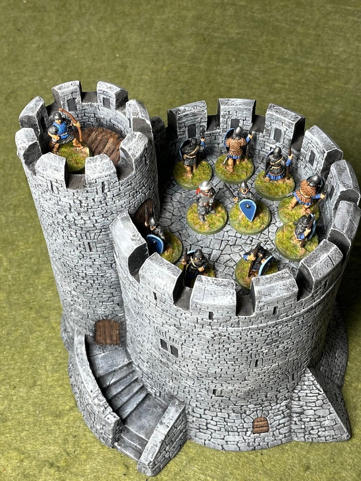 25MM Medieval Knights Normans Norsemen Castle Tower painted and based ...