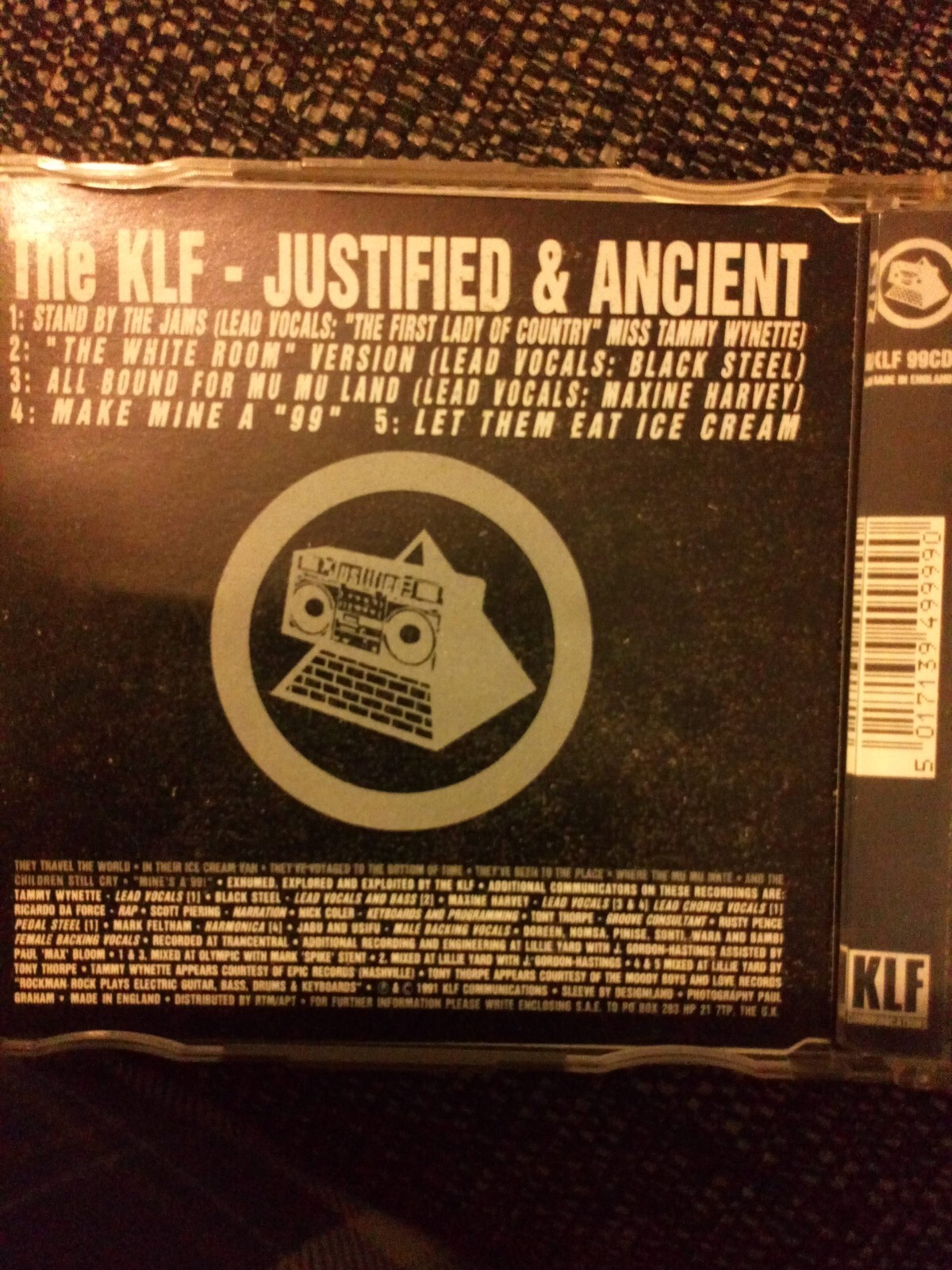 THE KLF JUSTIFIED AND ANCIENT CD SINGLE 1991 | eBay UK