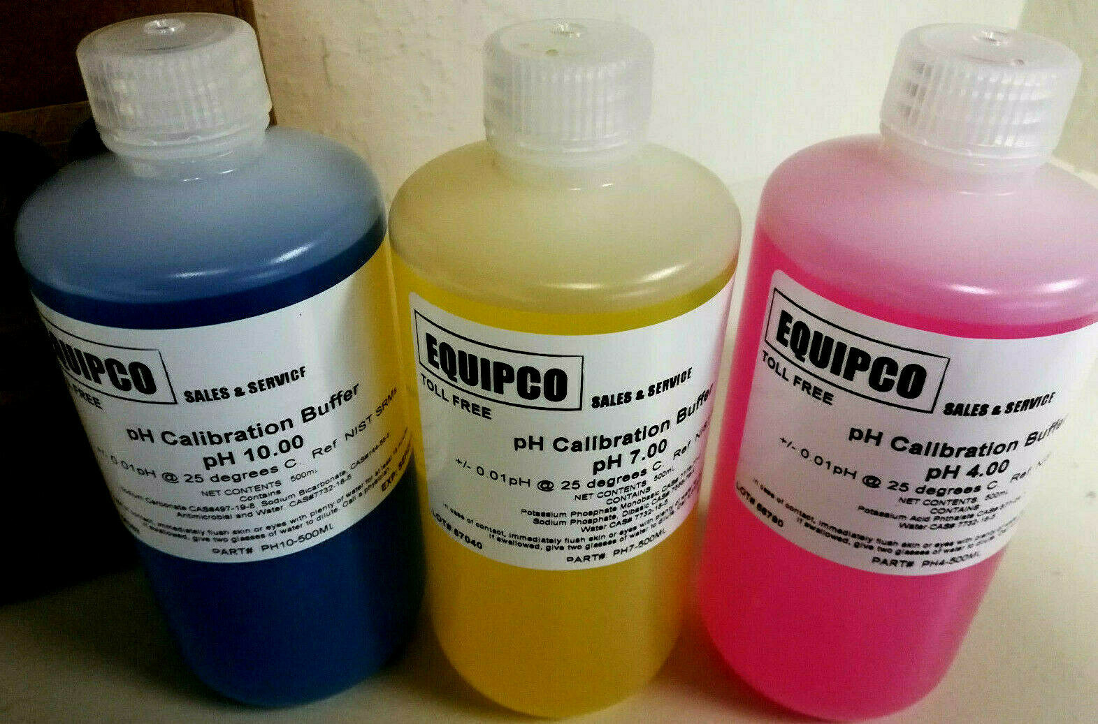 pH Calibration Solution - "500 mL" (pH4, pH7, & pH10) (3-pack 1 bottle ...