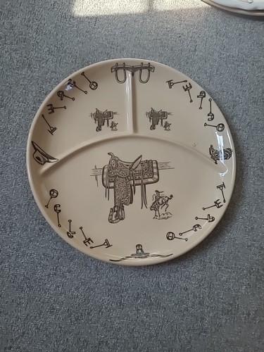 Vintage Western Tepco Cowyboy Saddle 13" Divided Grill Plate Platter | eBay