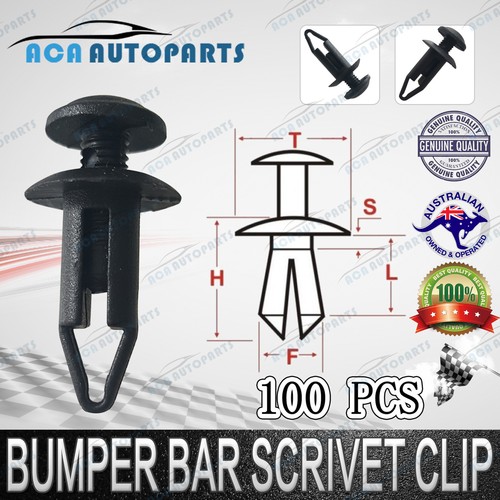 100 PCS 6MM fit Ford Falcon BA BF FG Front Inner Guard Plastic Scrivet ...