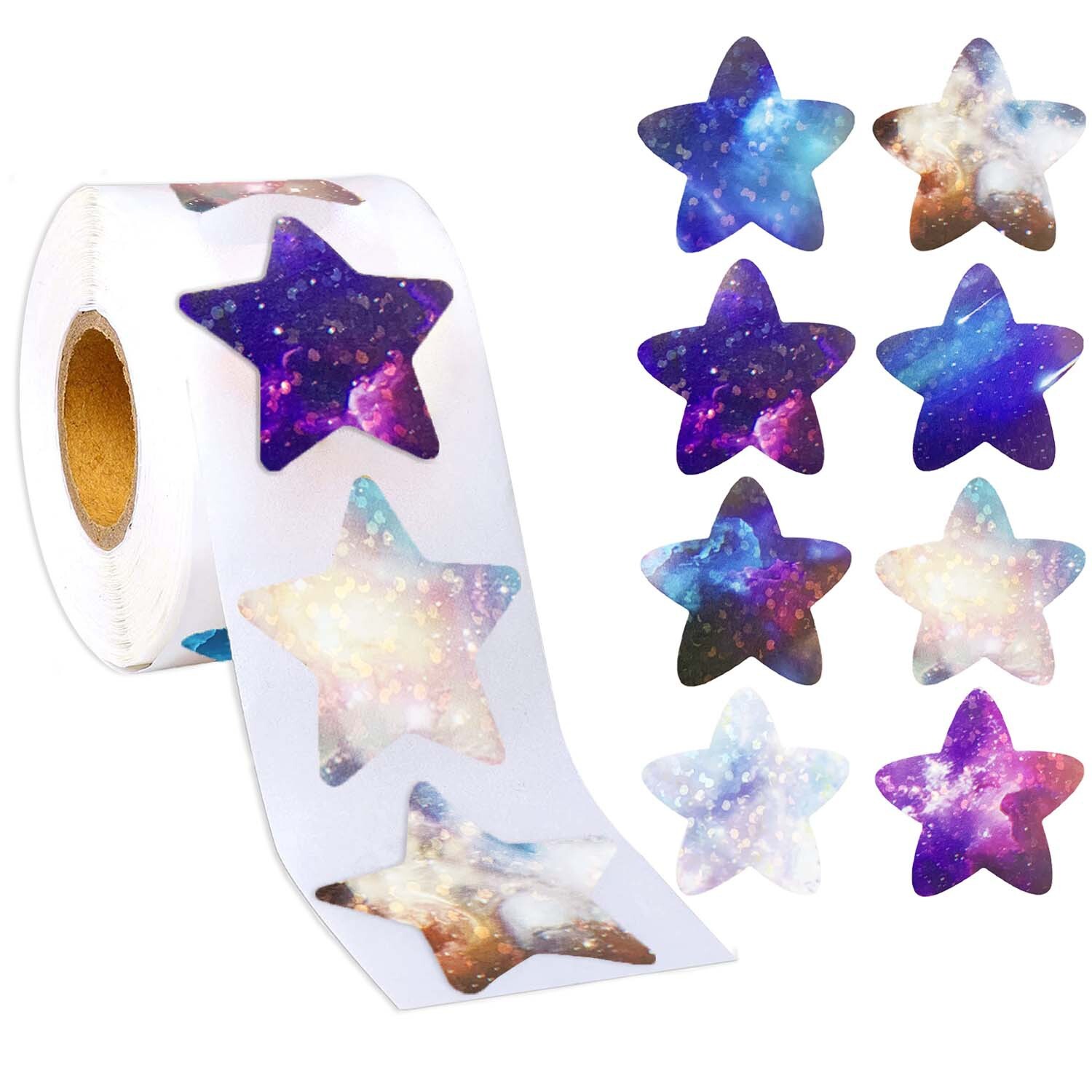 500pcs/roll Multi-color Star Sticker Cartoon Space Element Stickers ...