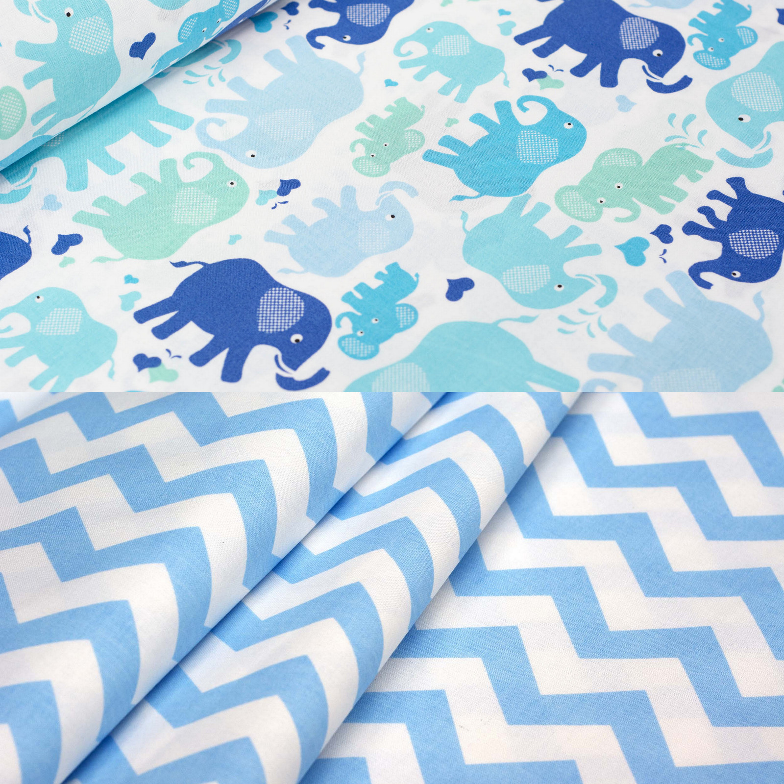 BLUE CHEVRON ZIG ZAG 100% COTTON FABRIC meter EX WIDE 160 cm 64" | eBay UK