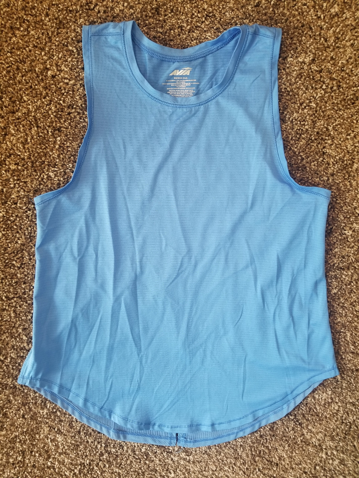 AVIA Women’s Periwinkle Tank Top Workout Activewear Top, Size XS (0-2 ...