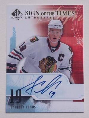 2008-09 SP Authentic Sign Of The Times Auto Jonathan Toews Autograph # ...