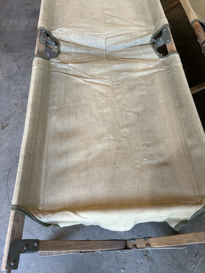 Vintage 1944 Baker Lockwood WW2 Sleeping Folding Cot Rare Bed Hammock ...