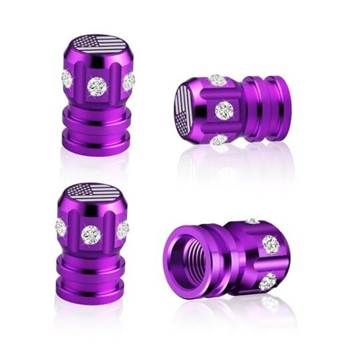 4 Pack American Flag Valve Stem Caps, Aluminum Tire Air Caps, with Mini ...