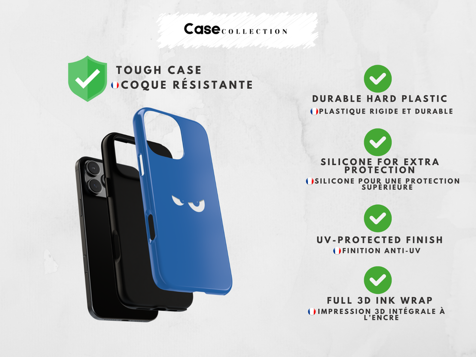 Angry Blue Cartoon Eyes Phone Case | iPhone 11-17 & Samsung S21-S25 | eBay