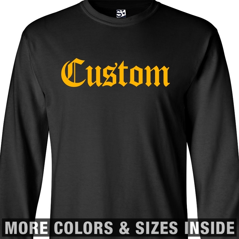 Custom Old English LONG SLEEVE Personalized Shirt Women Ladies Unisex ...