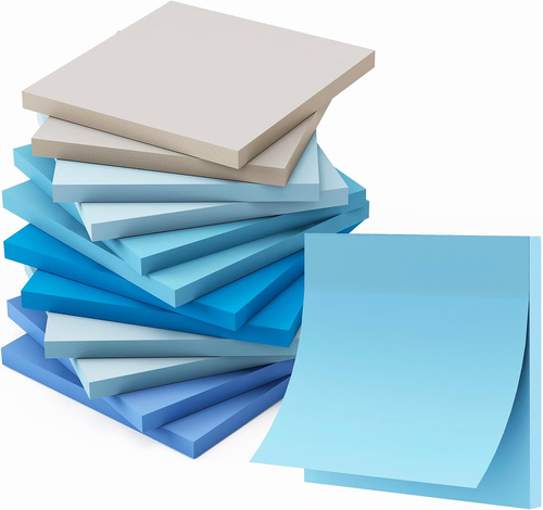 Sticky Notes 3X3 Inches, 12 Pads, Fresh Colors Self-Stick Post for ...