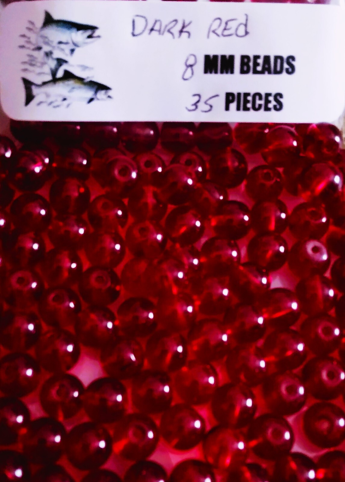 Fishing Premium Trout/Salmon/Steelhead Beads 8mm 35ct transparent red ...