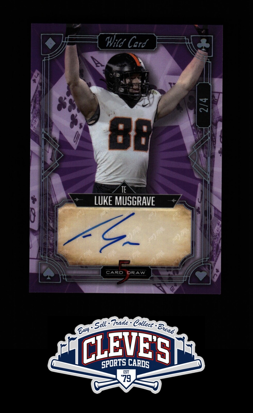 2023 WILD CARD LUKE MUSGRAVE AUTO RC 2/4 PURPLE PACKERS | eBay