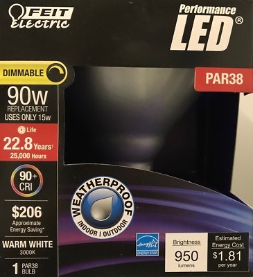FEIT Electric 90-WATT PAR38 Dimmable LED Flood Light - 950 Lumens | eBay