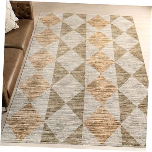 Zayla Bohemian Machine Washable Area Rug - 5x8 Machine 5 x 8 Feet Beige ...