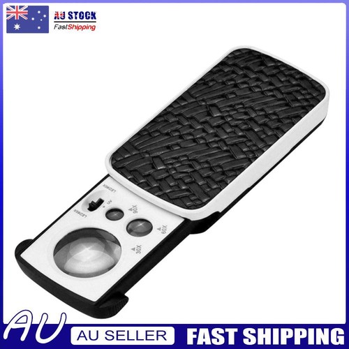 AU UV LED 30X 60X 90X Magnifying Glass Optical Lens Reading Magnifier ...