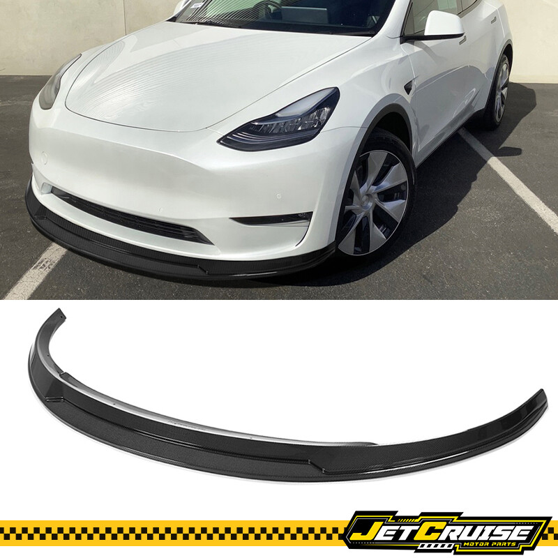 Fits 20-25 Tesla Model Y Real Carbon Fiber Front Bumper Lip Splitter ...
