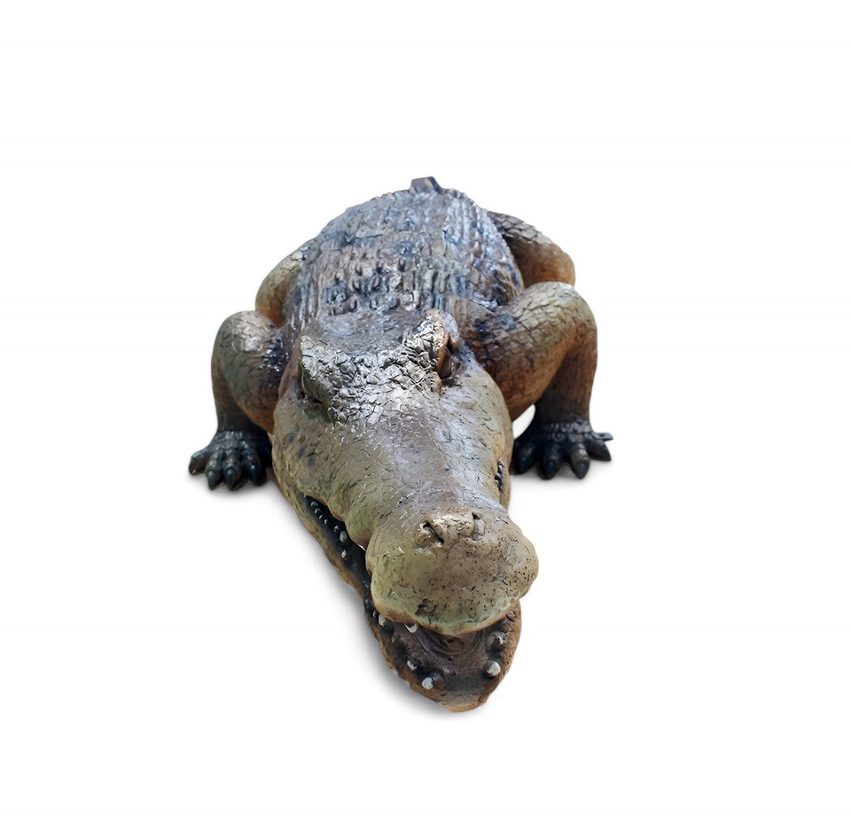 Large Alligator Statue - Life Size Caiman Alligator Statue - Realistic ...