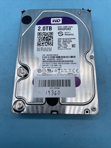 Western Digital WD Purple WD20PURX 2TB 5400RPM 64MB Cache 6Gbps SATA 3. ...