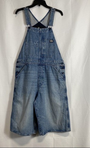 G Star Women's Blue Sun Faded Denim Overall Shorts Size M | eBay