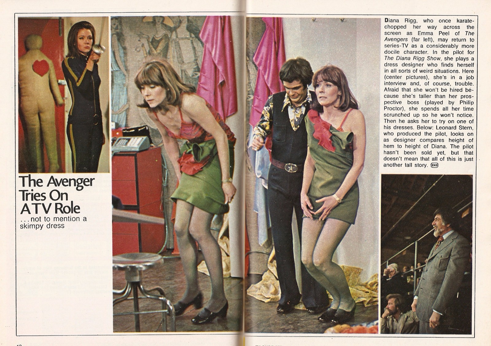 1965 TV ARTICLE/DIANA RIGG SHOW/PHILIP PROCTOR/PRODUCER LEONARD STERN ...