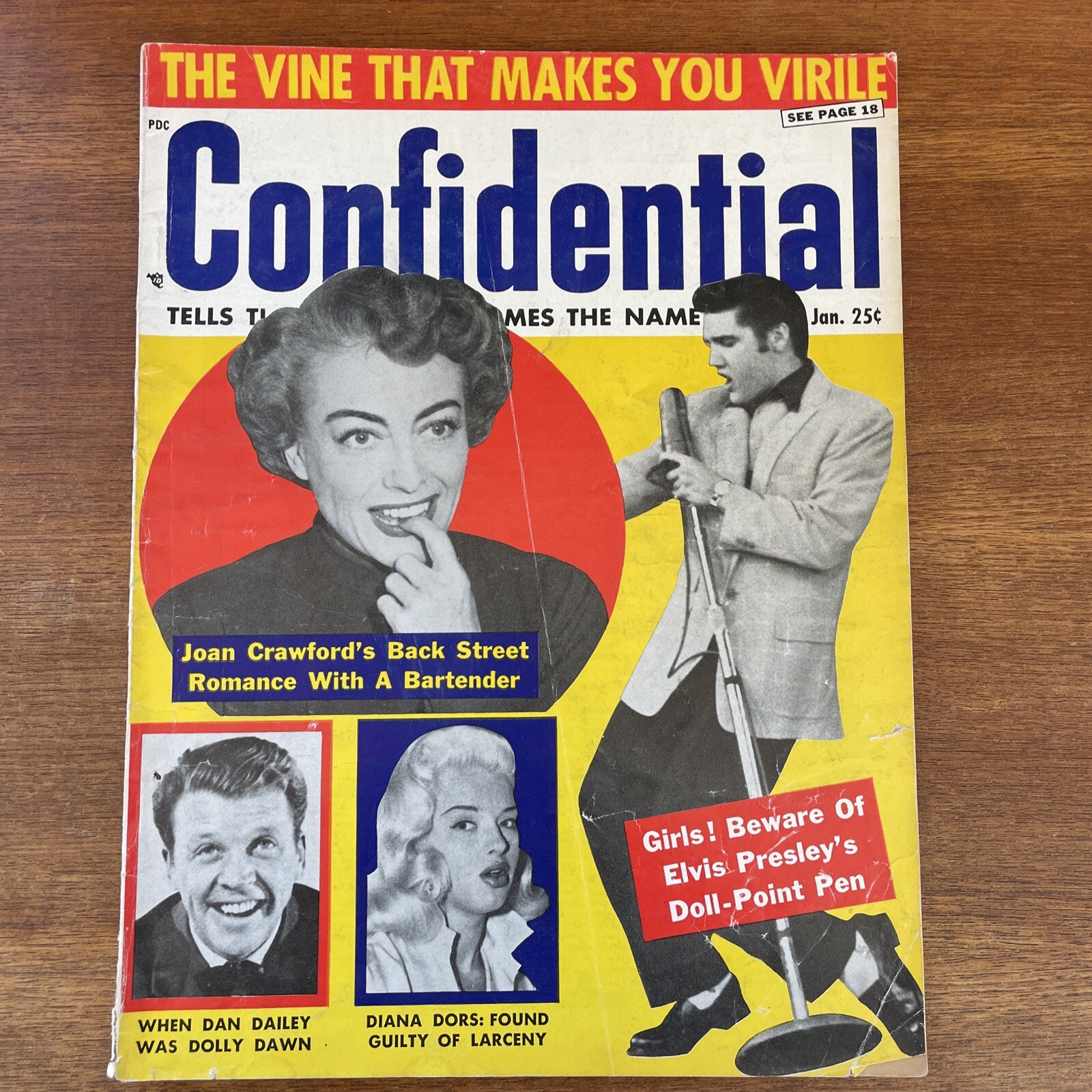 Confidential Magazine January 1957 Joan Crawford Dan Dailey Diana Doris ...