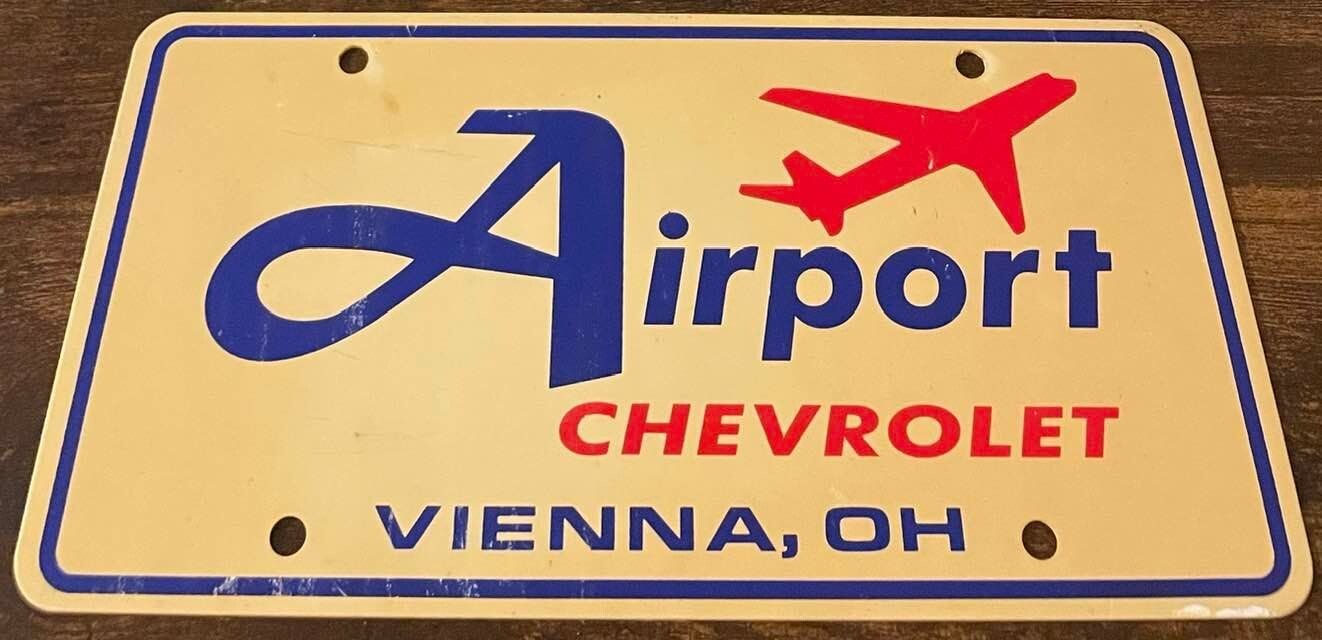 Airport Chevrolet Dealership Booster License Plate Vienna Ohio Jet ...