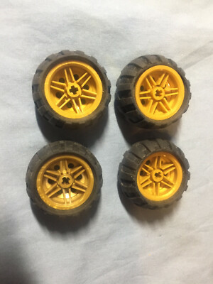 H1 Lego Lot 4 Tires w/ Pearl Gold Rims 56145c04 43.2 x 26 70588 70002 ...