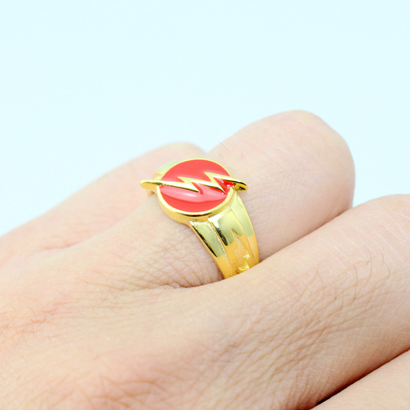 The FLASH Ring 925 Silver Justice League Lightning Logo DC Comics ...