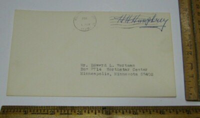 Hubert Humphrey Signature Autograph Free Frank Mail 1970 Minneapolis | eBay