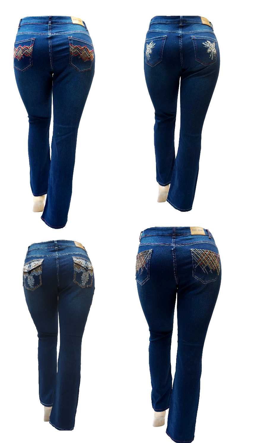 Jean's Denim handcrafted Womens Rhinestone Plus Size Stretch Bootcut ...