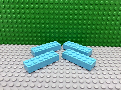 Lego 4 Medium Azure 2x6 brick block NEW | eBay