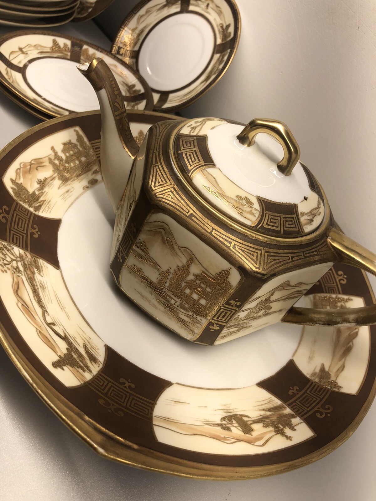 VINTAGE NIPPON CHINA HAND PAINTED TEA SET Rare Very Old | eBay