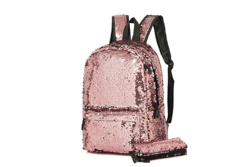 Shiny Sequins School Travel Backpack Glitter Shoulder Handbag Rucksack ...
