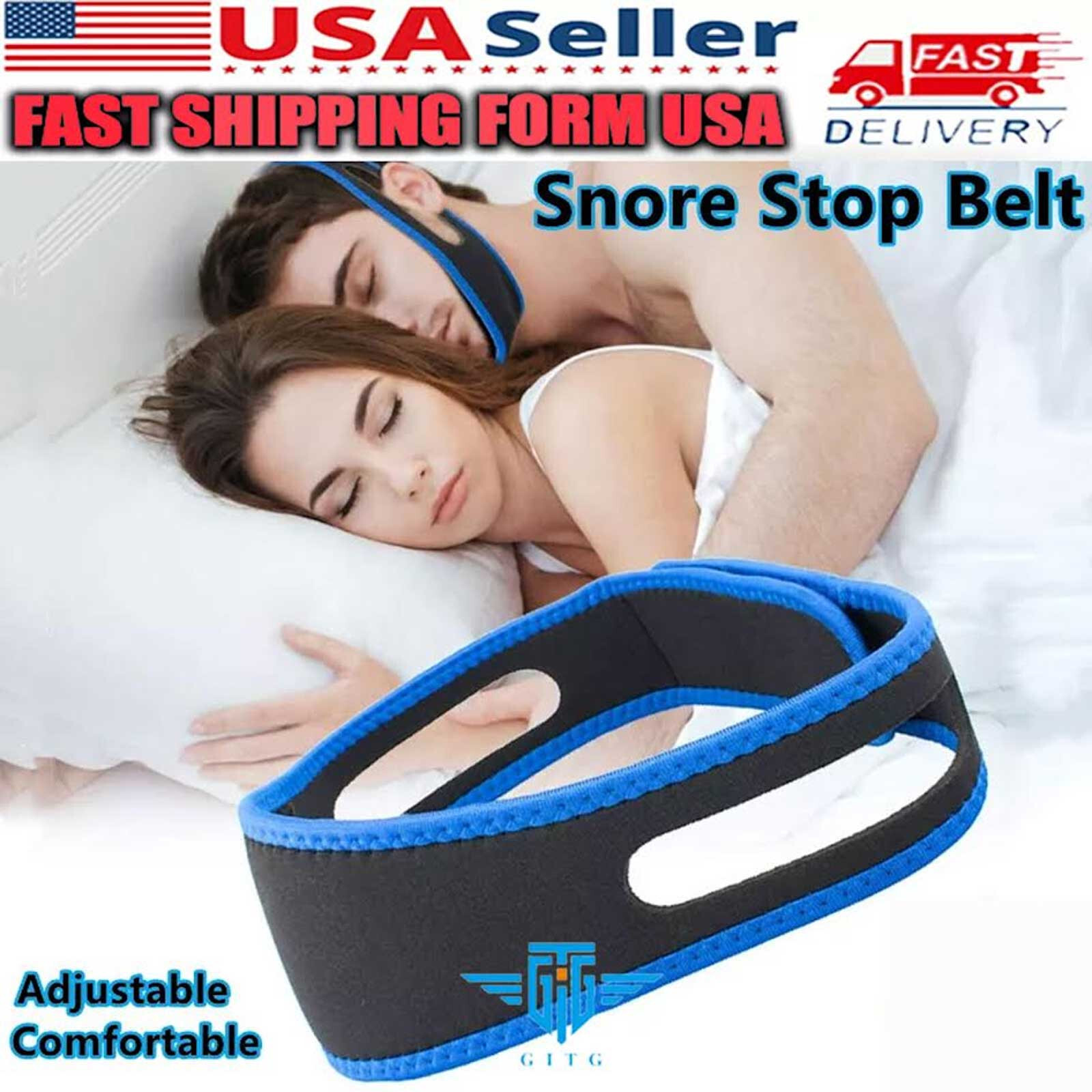 Snore Stop Belt Anti Snoring Cpap Chin Strap Sleep Apnea Jaw Solution ...