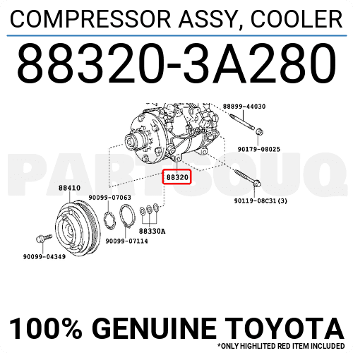 883203A280 Genuine Toyota COMPRESSOR ASSY, COOLER 88320-3A280 | eBay