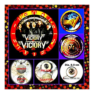 VICTORY GERMAN ROCK BAND BAND 🎸 KEYCHAIN LARGE PIN SMALL PIN🦅CONCERT ...
