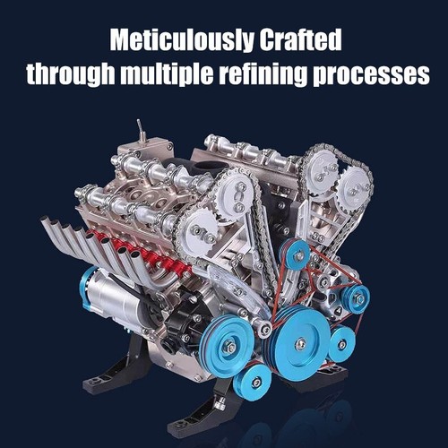 1:3 Full Metal V8 Engine Model Kit - 500+ Pieces, Electric Motor, DIY ...