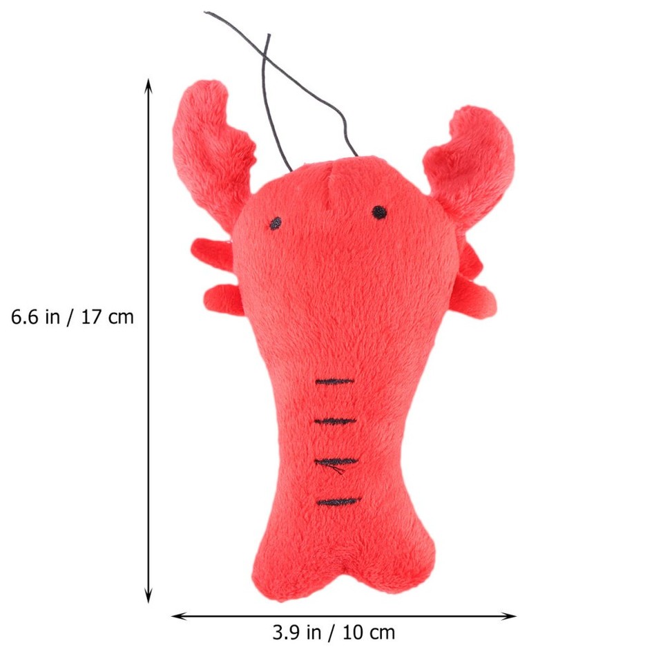 1PC Plush Dog Toys Cartoon Lobster Dog Squeaky Toys Dog Supplies (Red ...