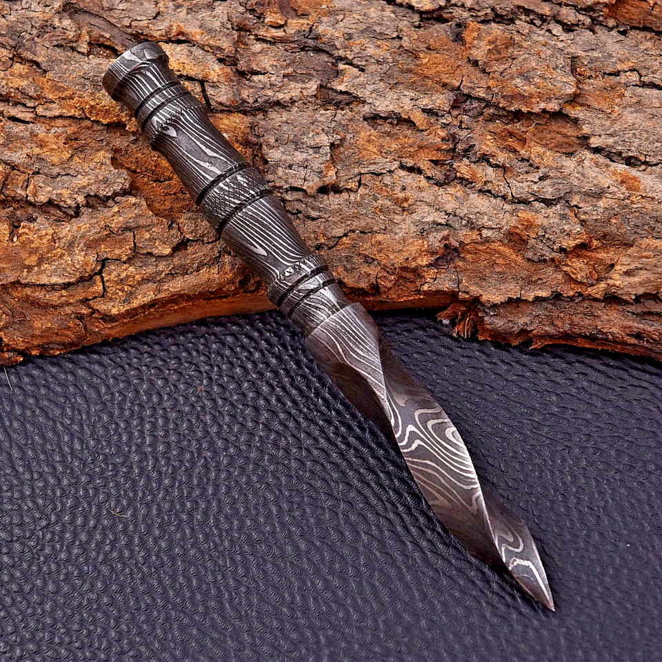 Custom Made Hand Forged Damascus Steel Kris Blade Tri Edged Dagger ...