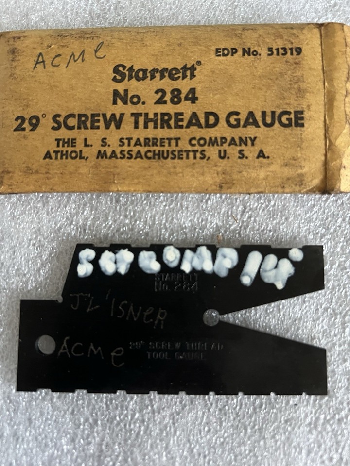 Starrett No. 284 29 Degree Srew Thread Gauge | eBay
