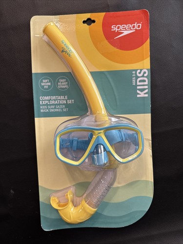 Speedo Kids Surf Gazer Mask Snorkel Set Ages 3-8 Yellow Blue New | eBay