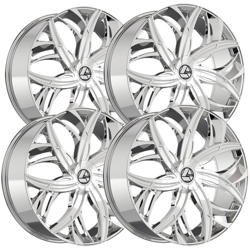 (Set of 4) Azara AZA-541 18x8 5x100/5x4.5" +35mm Nano Chrome Wheels ...
