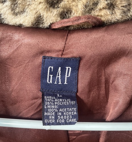90s Gap Women’s Faux Leopard Print Coat L | eBay