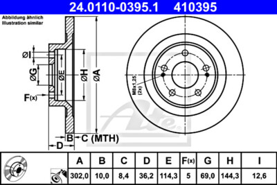 2x ATE Brake Disc For MITSUBISHI CITROEN PEUGEOT Asx Eclipse Cross ...