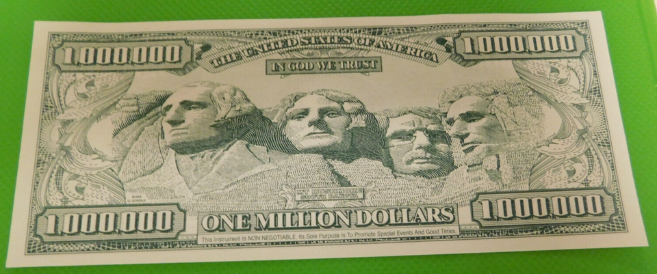 New $1,000,000 Dollar Bill FREE SHIP IN USA REDUCED TO $1.75 | eBay