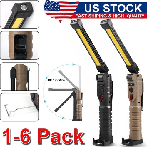 LED Work Light Inspection Magnetic Torch USB Rechargeable Emergency ...